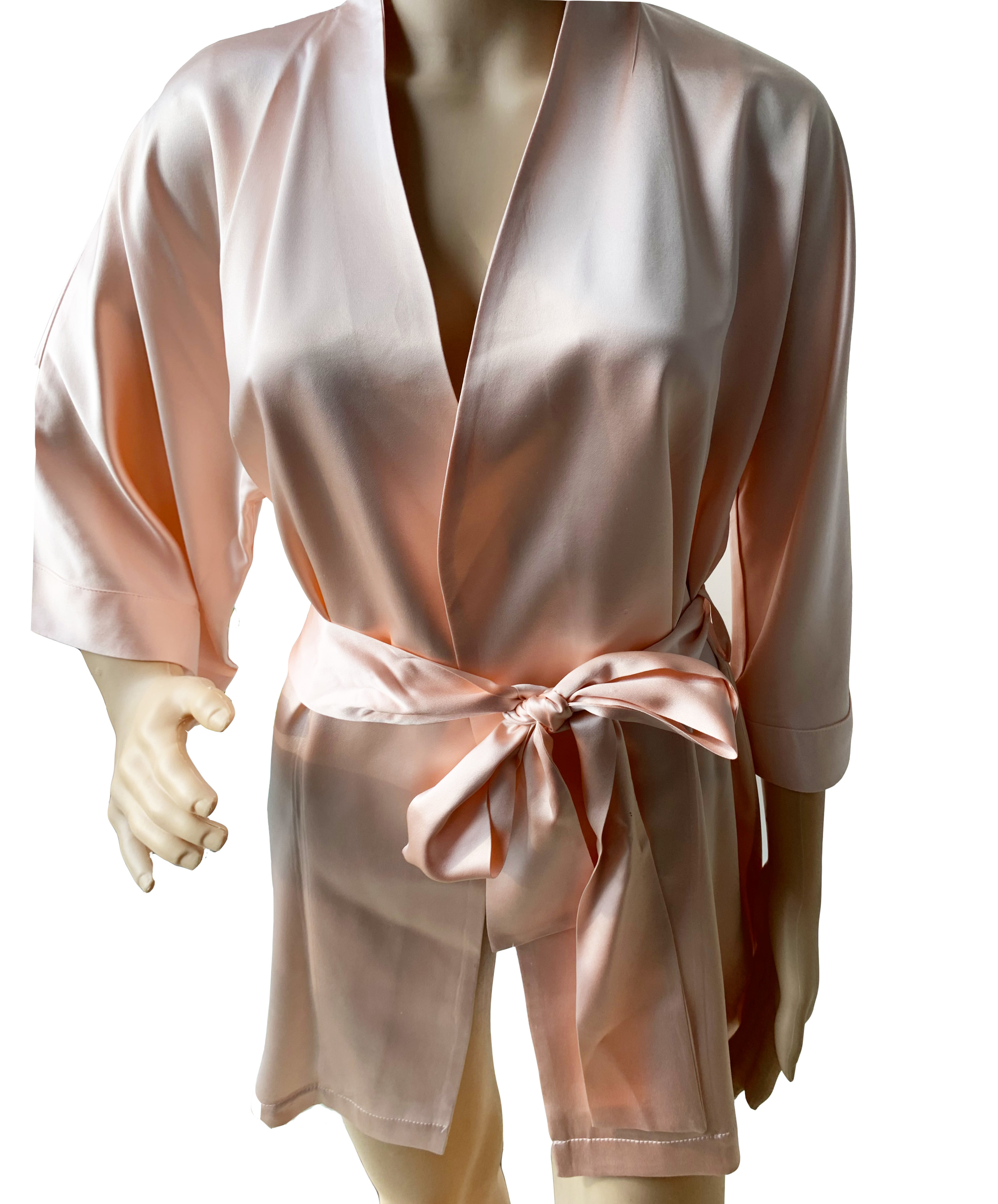 Pink Short Silk Dressing Gown - Buy silk dressing gown, short silk ...